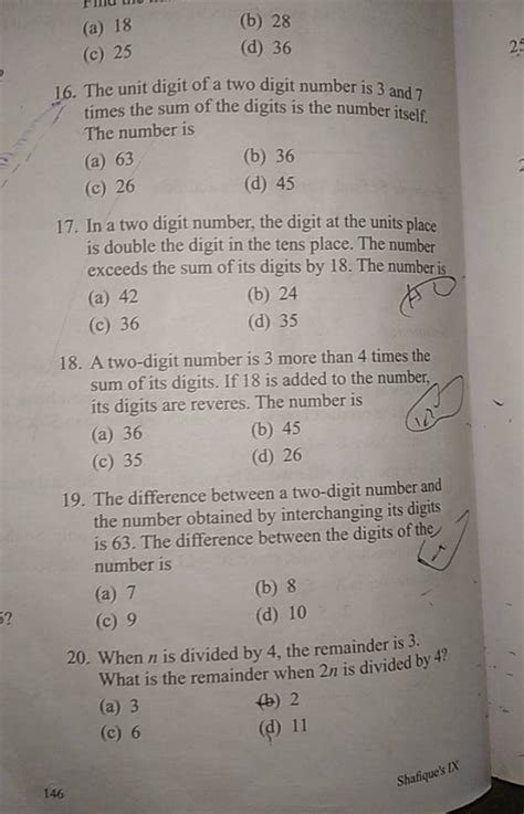 the difference between a two digit number and the number obtained by inte