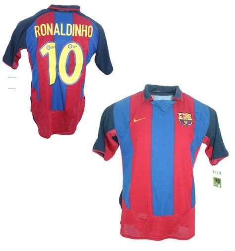 Nike FC Barcelona Trikot 10 Ronaldinho 2003 04 Heim Ohne Sponsor Herren