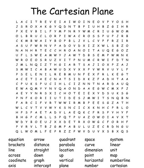 Worksheets Word Search Puzzle Diagram Words Cartesian Coordinates The