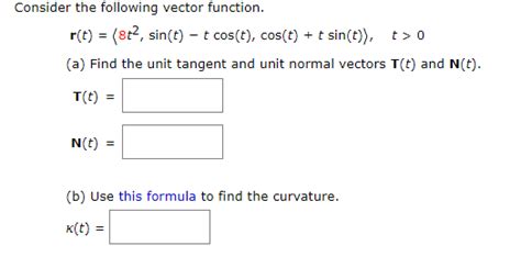 solved consider the following vector function r t 8t2