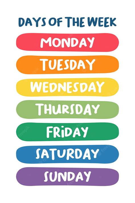 Days Of The Week With Name Plate Stock Illustration Clip Art Library