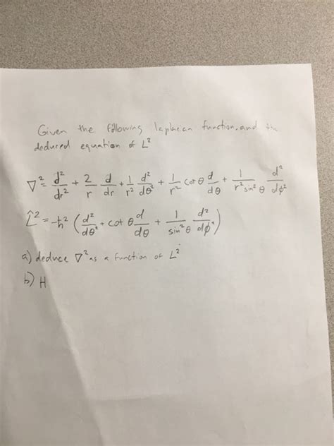 solved given the following laplacian function and the