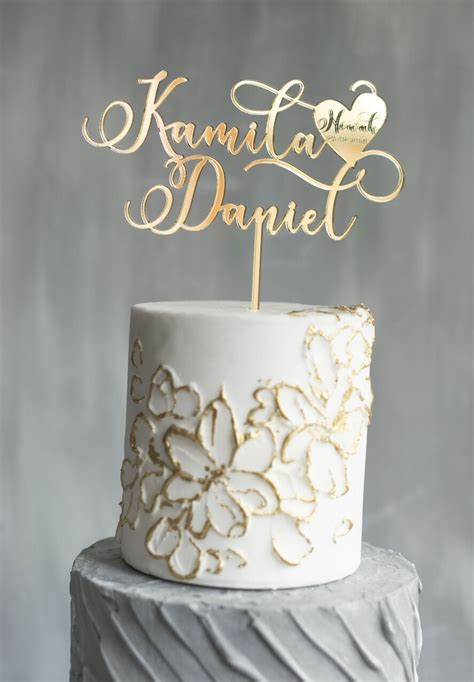 Z Oty Lustrzany Napis Na Tort Weselny Personalizowany Topper Lubny