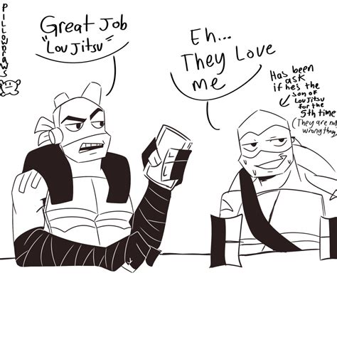 Rottmnt Headcanons Leo Being Lou Jitsu When He Was In His Job He Gets To Be Called Lou Jitsu Jr