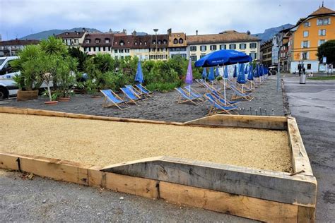 LEspace Plage de la place du Marché de Vevey s embellit d une piste de