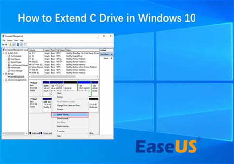 how to extend c drive in windows 10 without formatting