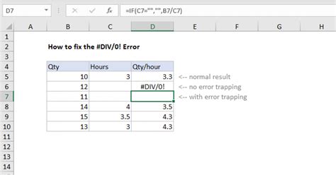 How To Fix The Div Error Excel Formula Exceljet