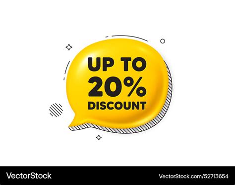 Up To 20 Percent Discount Sale Offer Price Sign Vector Image