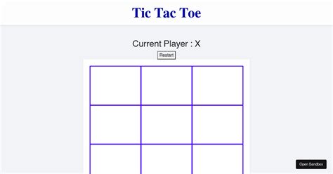 Tic Tac Toe React Codesandbox
