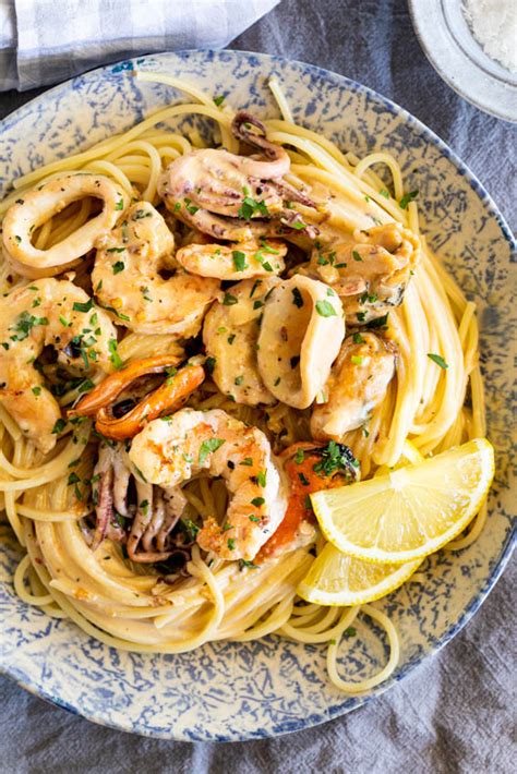 Seafood Pasta White Wine Cream Sauce Recipe Deporecipe Co