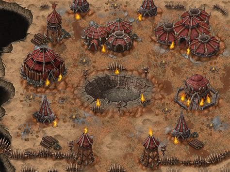 4k Orc Village Dnd Battle Map Ttrpg Village Map Dandd Isometric Game Map Etsy