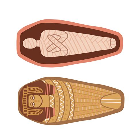Ancient Egyptian Mummy In Sarcophagus Dead Woman Body After