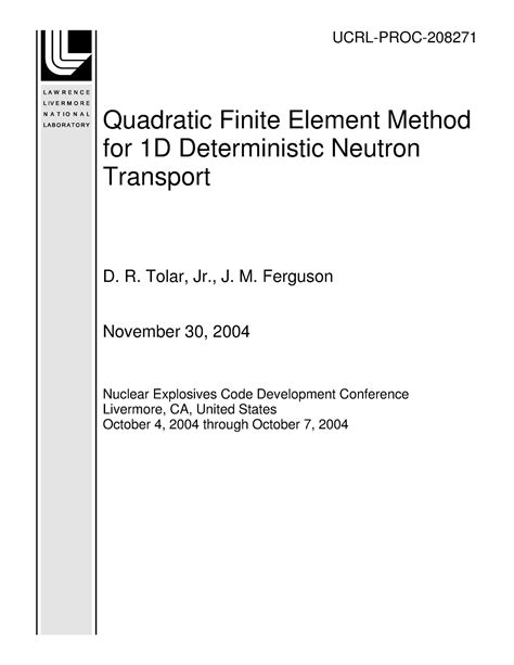 quadratic finite element method for 1d deterministic neutron transport unt digital library