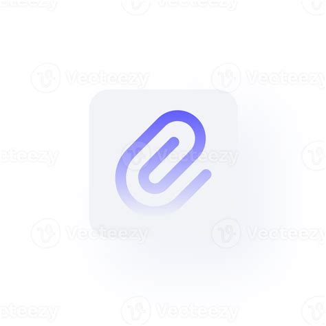 Weiß Neumorphismus Taste Symbol Büroklammer 24238863 PNG