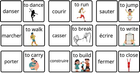 Memory Des Verbes Courants En Anglais Cartes Pour Travailler Le