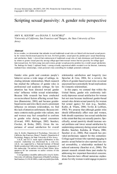 pdf scripting sexual passivity a gender role perspective diana sánchez
