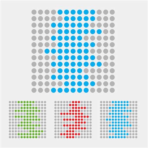 Premium Vector Graph Icons Collection Using Dots