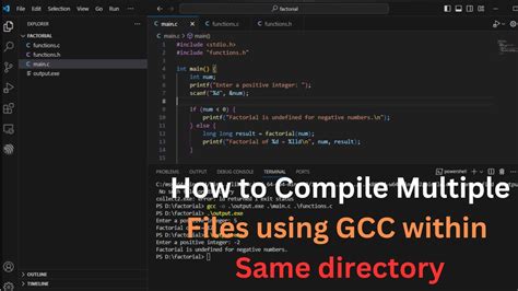 How To Compile Multiple Files Using GCC Within Same Directory In VS