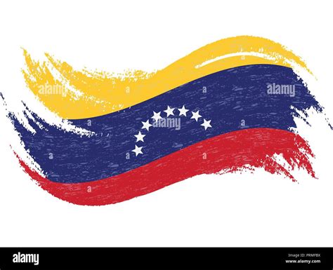 La bandera nacional de Venezuela diseñado con trazos de pincel aislado