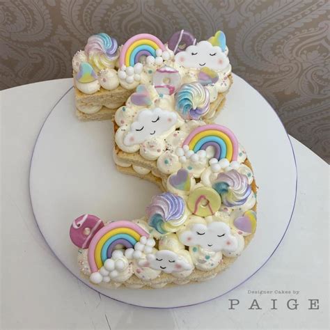 Rainbow Naked Number Designer Cakes By Paige