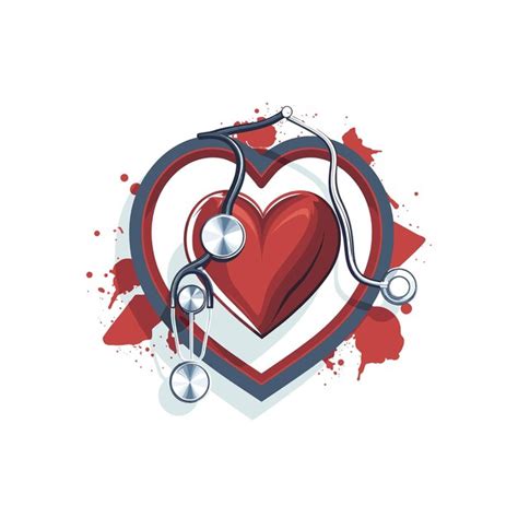 Logotipo de corazón rojo con gorra de enfermería en la parte superior