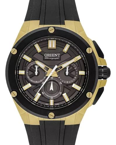 Reloj Orient para hombre con cronógrafo dorado 100 m caja de 45 mm