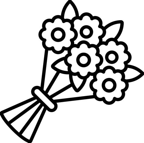 Flower Bouquet Icon Style Vector Art At Vecteezy