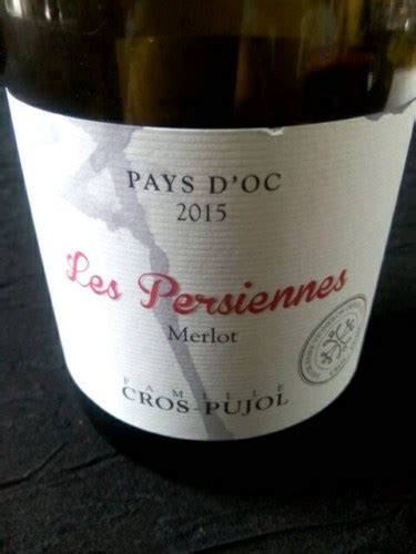 Famille Cros Pujol Les Persiennes Merlot Vivino US