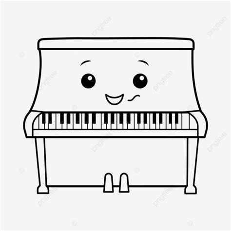 Piano Para Colorear P Gina Aislado Color Blanco Para Ni Os Esquema