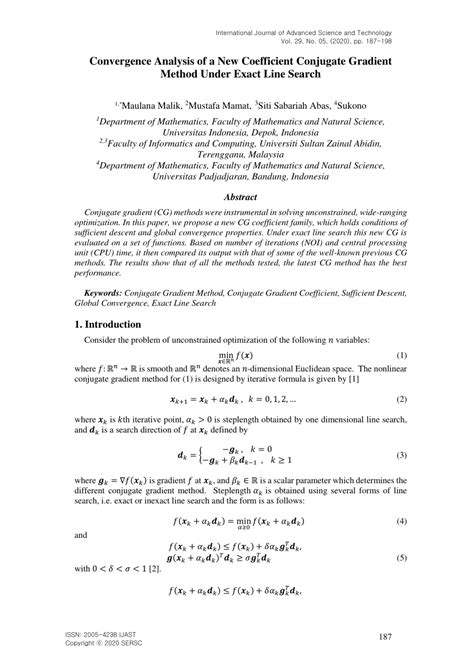 pdf convergence analysis of a new coefficient conjugate gradient