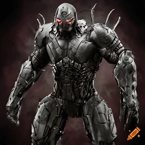 Image Of A Cyborg Superhero In Black Armor On Craiyon