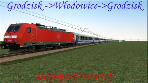 MaSzyna 267 Traxx em z 12 wagonami pasażerskimi na trasie Grodzisk