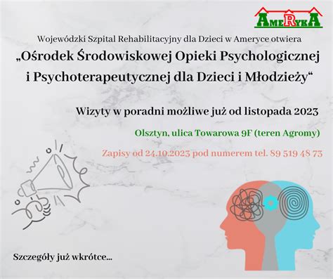 Poradnia Psychologiczna Ośrodek Wojewódzki Szpital Rehabilitacyjny