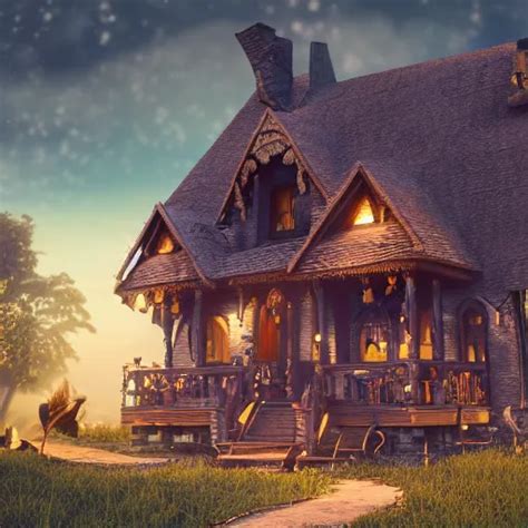 Gothic Victorian House In The Country Pixar Sparkly Stable Diffusion