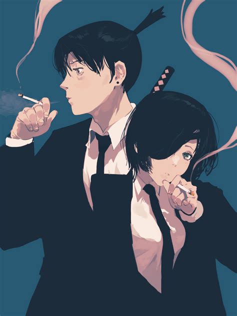 Hayakawa Aki And Himeno Chainsaw Man Drawn By Raneblu Danbooru