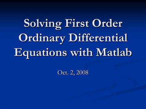 solve 1st order ode with matlab