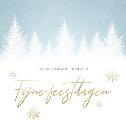 Zakelijke Kerstkaart Met Sneeuw Bomen En Fijne Kaartje2go
