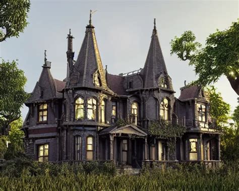 Gothic Victorian House In The Country Pixar Sparkly Stable Diffusion