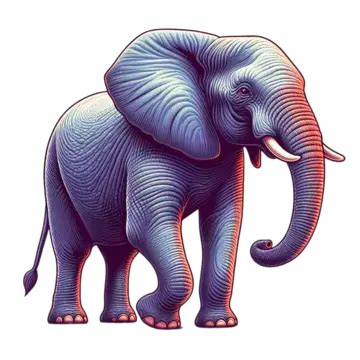 Un Diseño Realista De Arte De Elefante Andante PNG dibujos Elefante