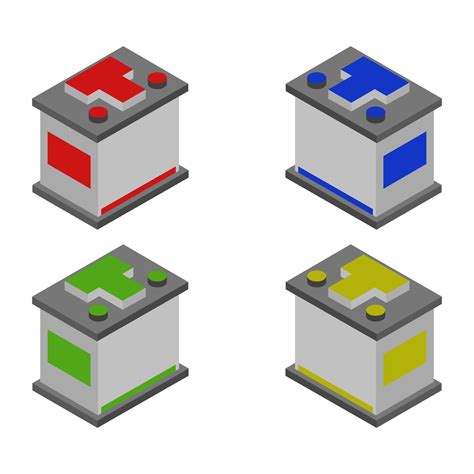 Isometric Car Battery Set 2040119 Vector Art At Vecteezy