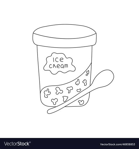Hand Drawn Ice Cream Bucket Royalty Free Vector Image