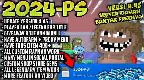 SERVER IDAMAN SEMUA MENU WORK FREE UNLI GROWTOPIA PRIVATE SERVER