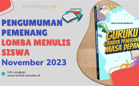 PENGUMUMAN PEMENANG LOMBA MENULIS SISWA NOVEMBER 2023