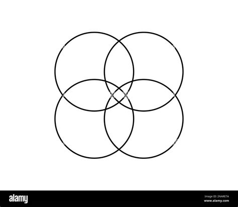 Venn Diagram Template With 4 Overlapped Circles Layout For Business