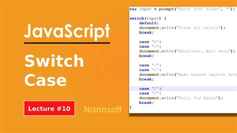 Javascript Switch Case In Hindi Urdu Lecture Nanosoft Youtube