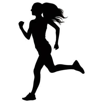 Silueta Negra De Mujer Deportiva Corriendo PNG Mujer Corriendo