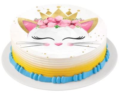 Opłatek na tort kotek z koroną kot 20 cm 12132003442 oficjalne