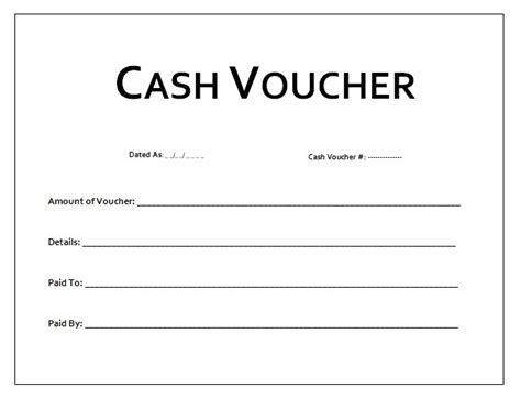 Cash Voucher Templates 11 Free Printable Word Excel PDF Samples