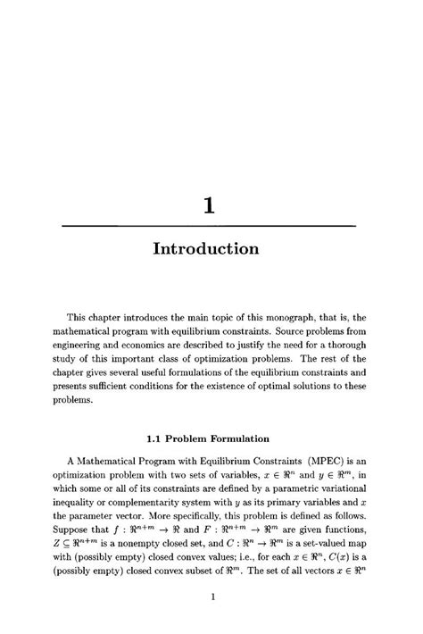 introduction chapter 1 mathematical programs with equilibrium constraints