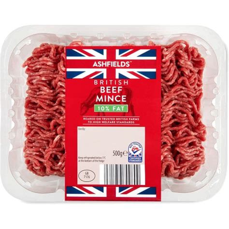 Ashfields British Beef Mince 10 Fat 500g Compare Prices Where To